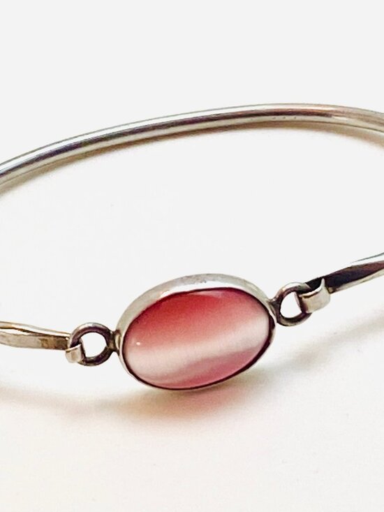 Jewelry | A Sim Cats Eye Bangle Bracelet Set In 925 Sterling Silver ...